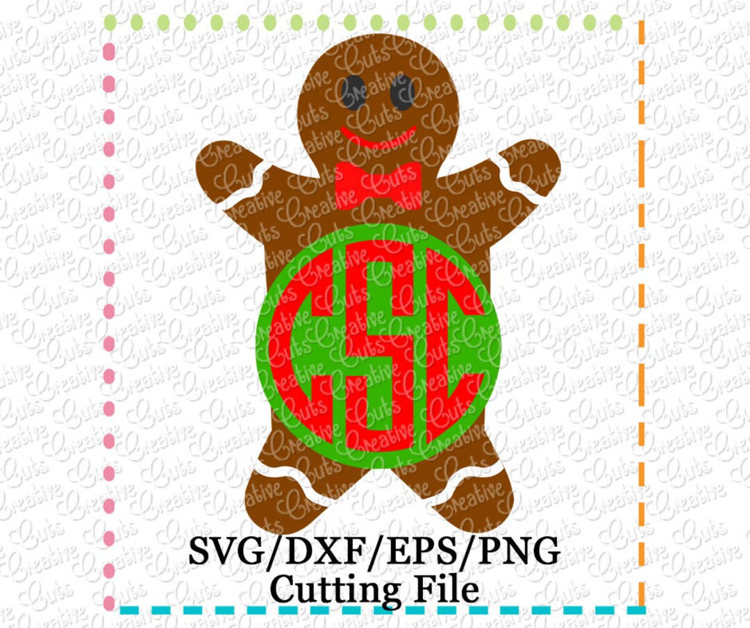 EXCLUSIVE SVG Gingerbread Monogram Cutting File, Gingerbread Cut File ...
