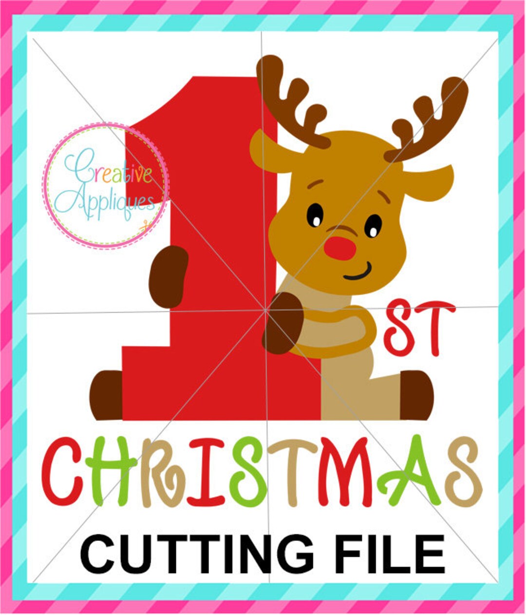EXCLUSIVE 1st Christmas Reindeer SVG, 1st Christmas Cut File, 1st ...