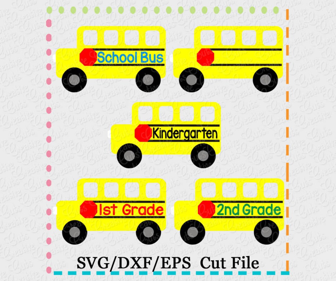 School Bus Set SVG Cutting File, School Svg, Bus Svg, School Bus Cut ...