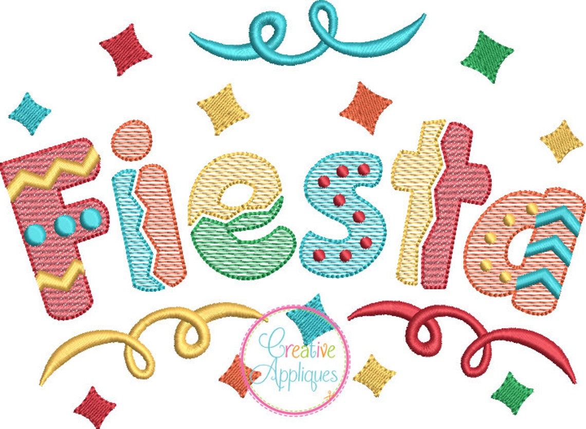 Fiesta Digital Machine Embroidery Design 5 SIZES Cinco De - Etsy
