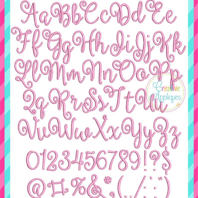 Script Embroidery Font - Etsy