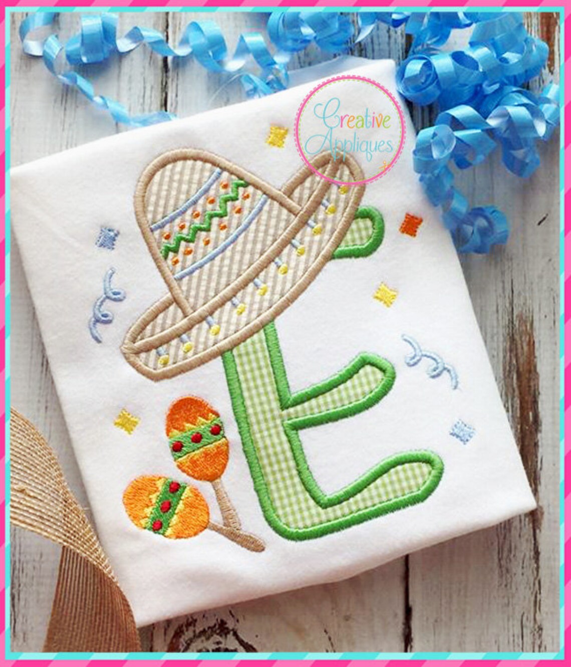 EXCLUSIVE SET Sombrero Alphabet Applique Digital Machine Embroidery ...