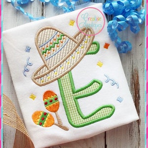 EXCLUSIVE SET Sombrero Alphabet Applique Digital Machine Embroidery ...