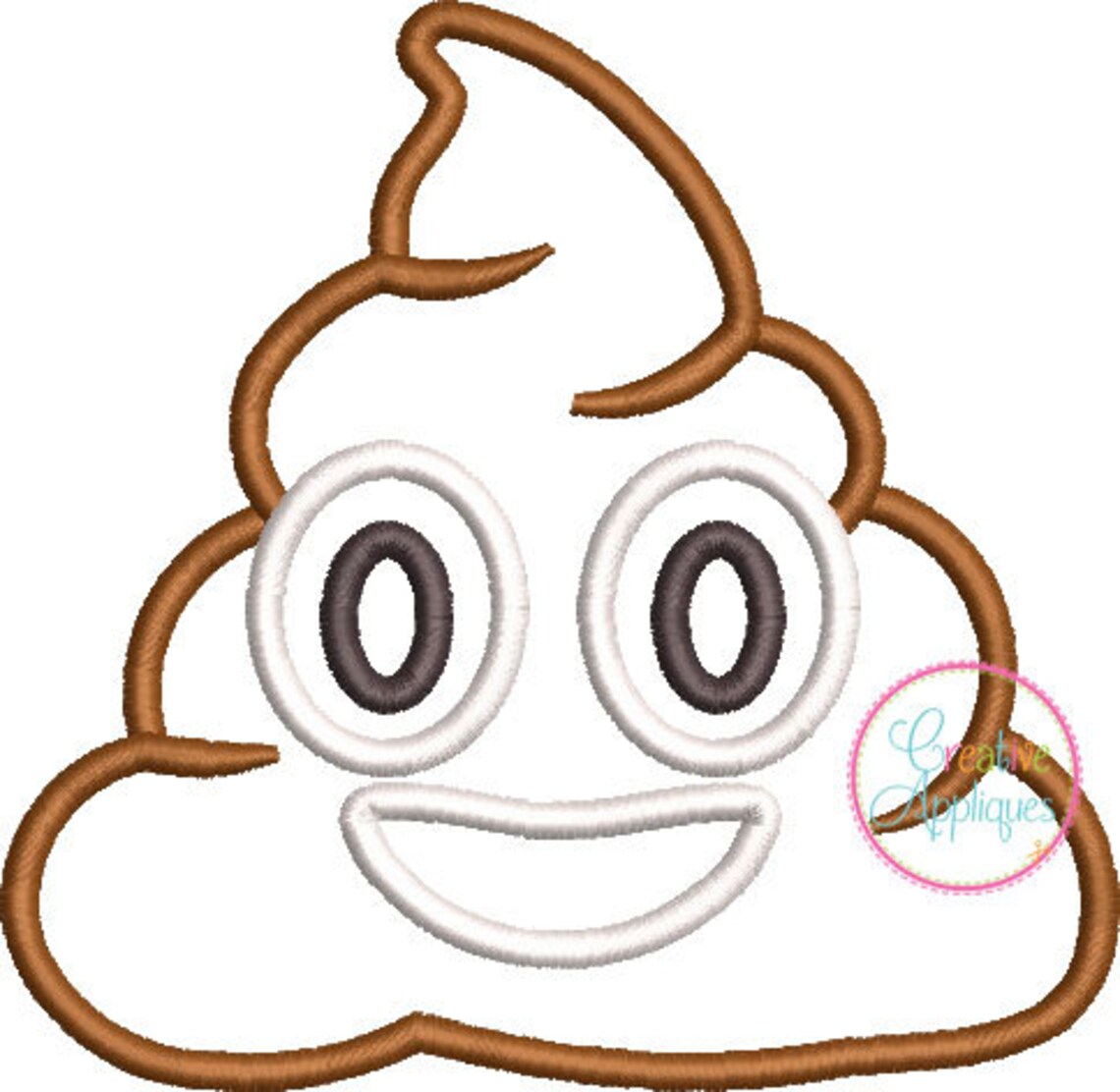 Poop Emoji Digital Machine Embroidery Applique Design 5 Sizes | Etsy