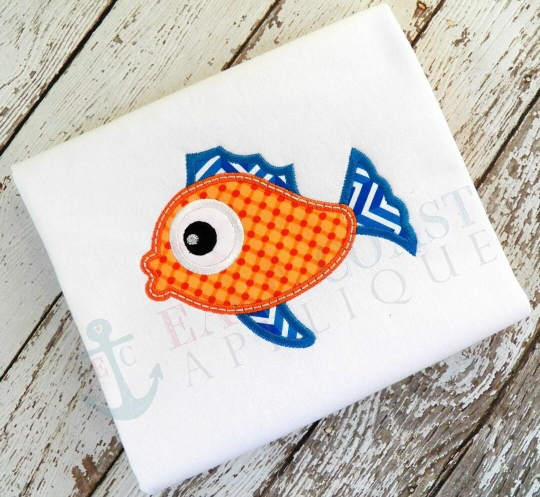 Fish Applique Machine Embroidery Design, Applique Design, Fish Applique ...