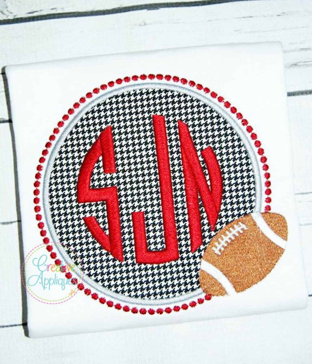 Football Monogram Frame Applique Digital Machine Embroidery Design 4 ...