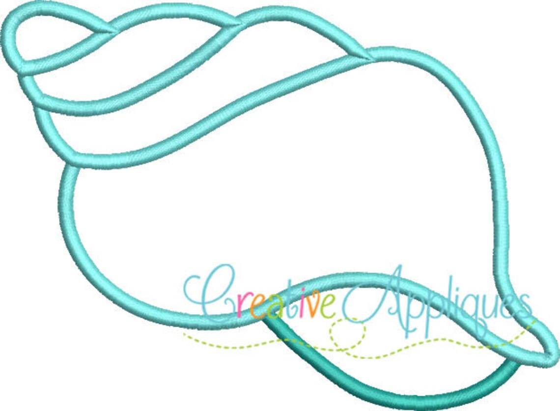 Conch Shell Seashell Digital Machine Embroidery Applique | Etsy