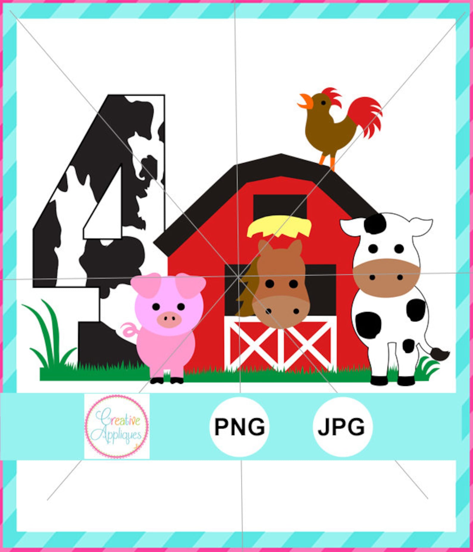 PRINT File PNG JPEG Print File Barn Farm Animal 4 Farm | Etsy