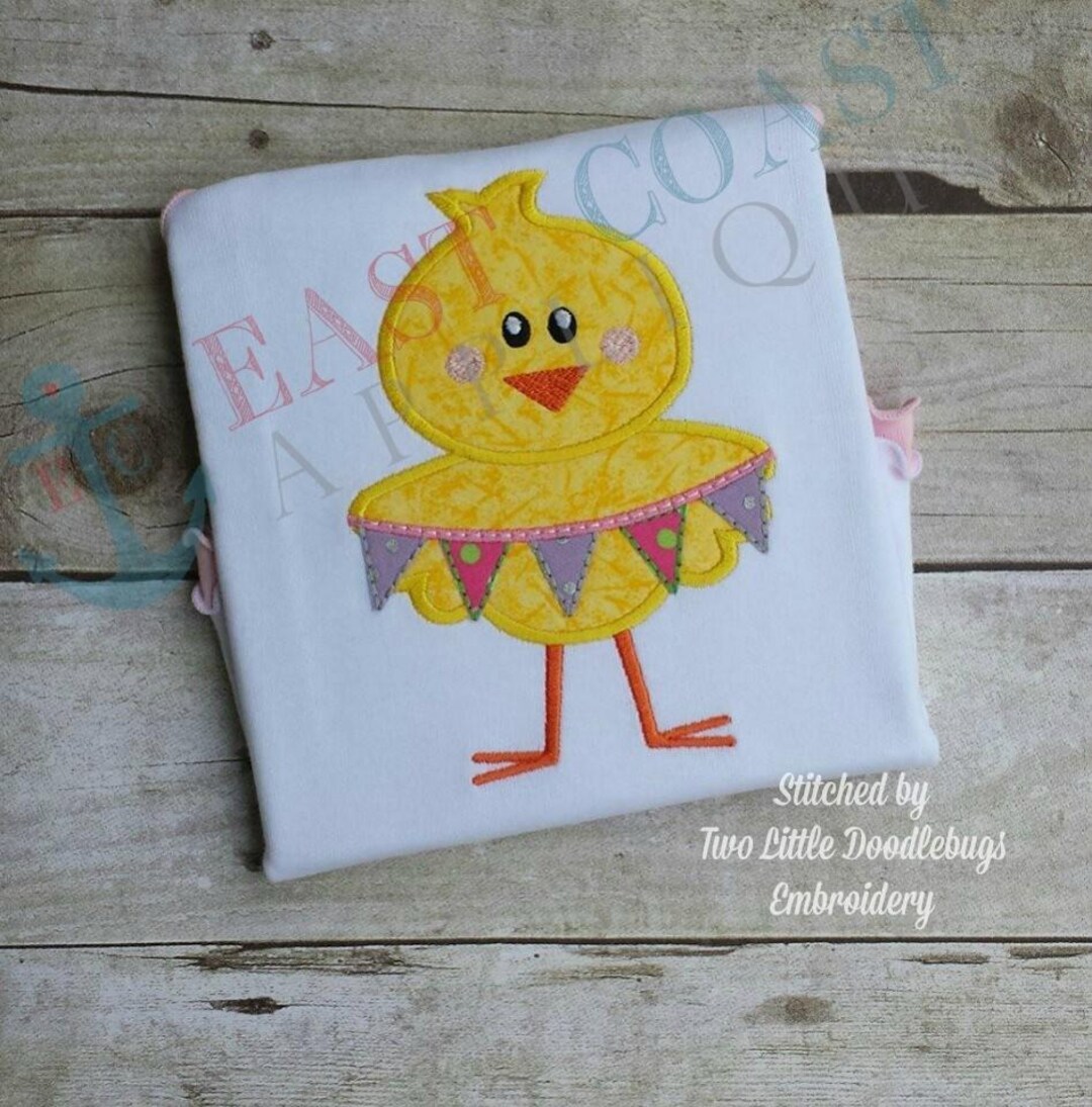 Festive Chick Machine Embroidery Design, Chick Applique Design, Spring ...