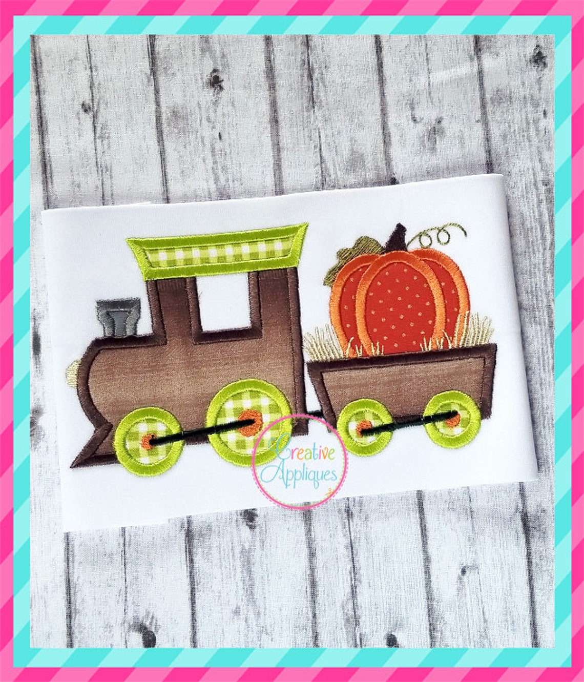 Pumpkin Train Machine Embroidery Applique Design 5 Sizes, Pumpkin ...