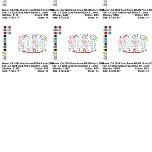 2024 Graduate Bean Stitch Machine Embroidery Applique Design 6 Size ...