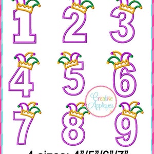 Jester Hat Numbers Applique Machine Embroidery Design 4 Sizes, Jester ...