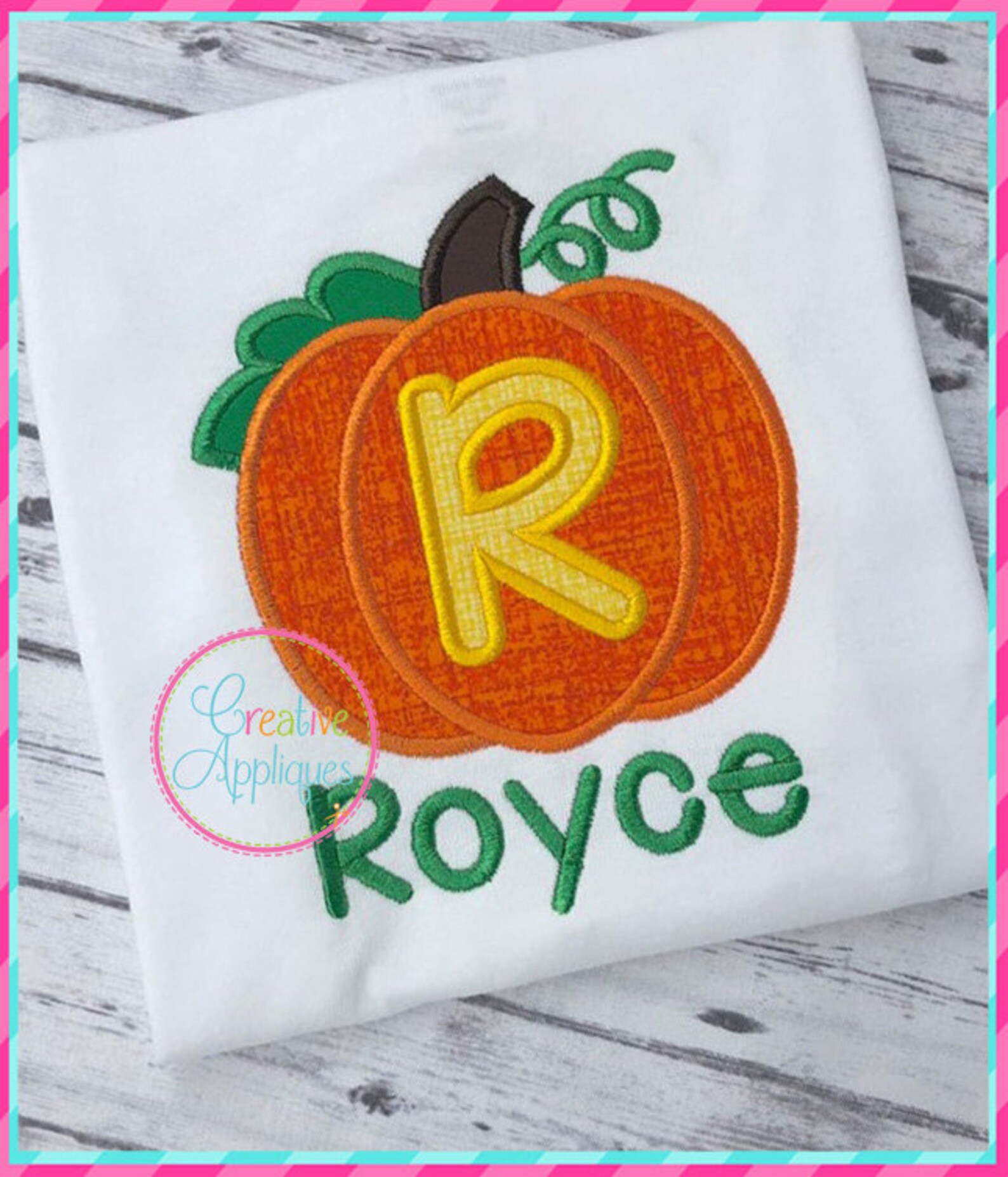 Pumpkin Alphabet Letter Set A-Z Applique Machine Embroidery - Etsy