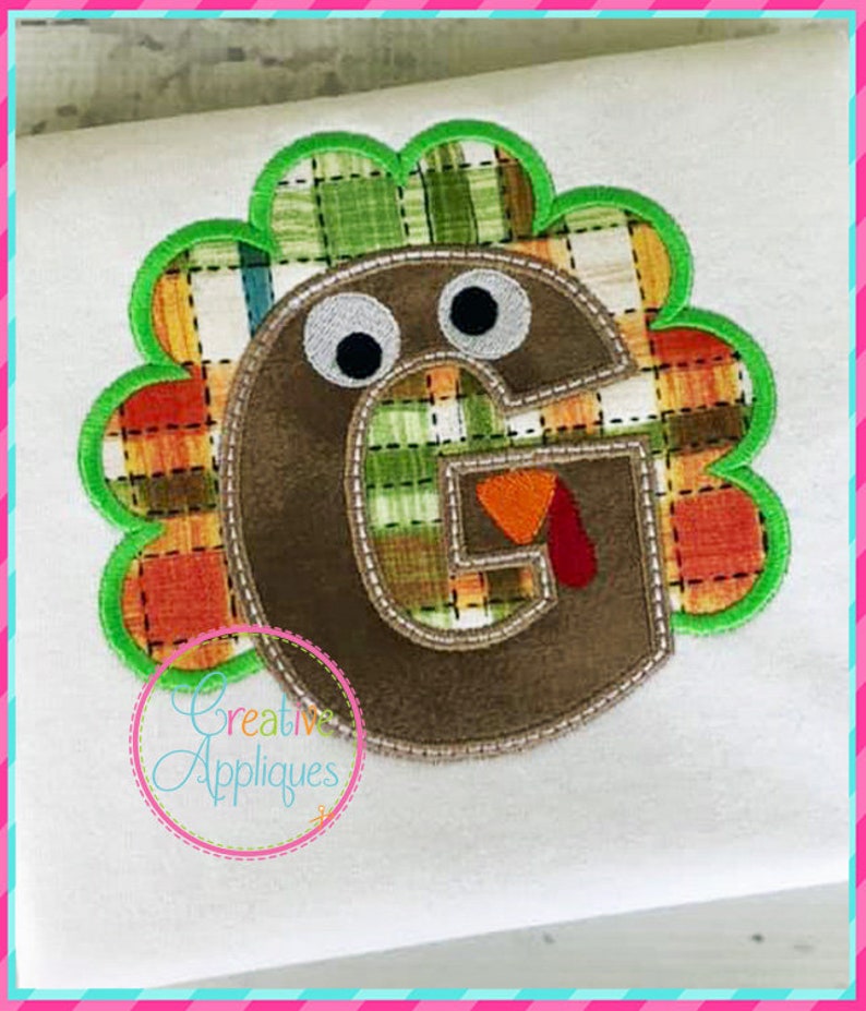 Turkey Alphabet Digital Machine Embroidery Applique Design 4 Sizes ...