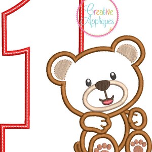 Boy Bear 1 Machine Embroidery Applique Design 4 SIZES, Bear Applique ...