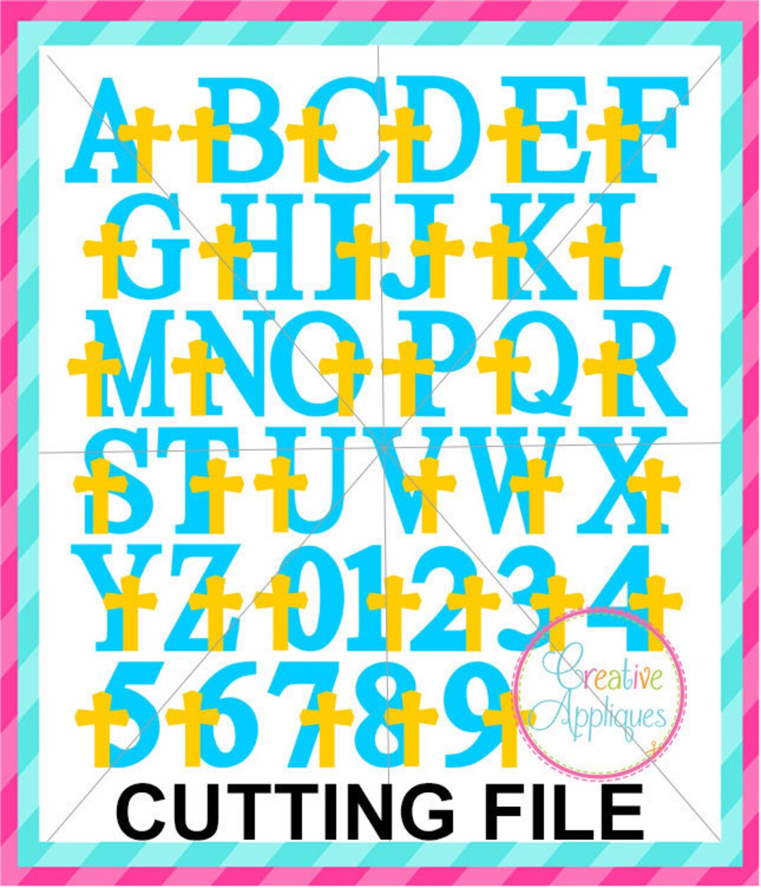 EXCLUSIVE Cross Alphabet SVG Eps DXF Cutting File, Easter Alphabet ...