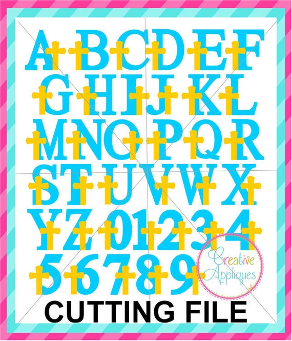 EXCLUSIVE Cross Alphabet SVG Eps DXF Cutting File Easter - Etsy