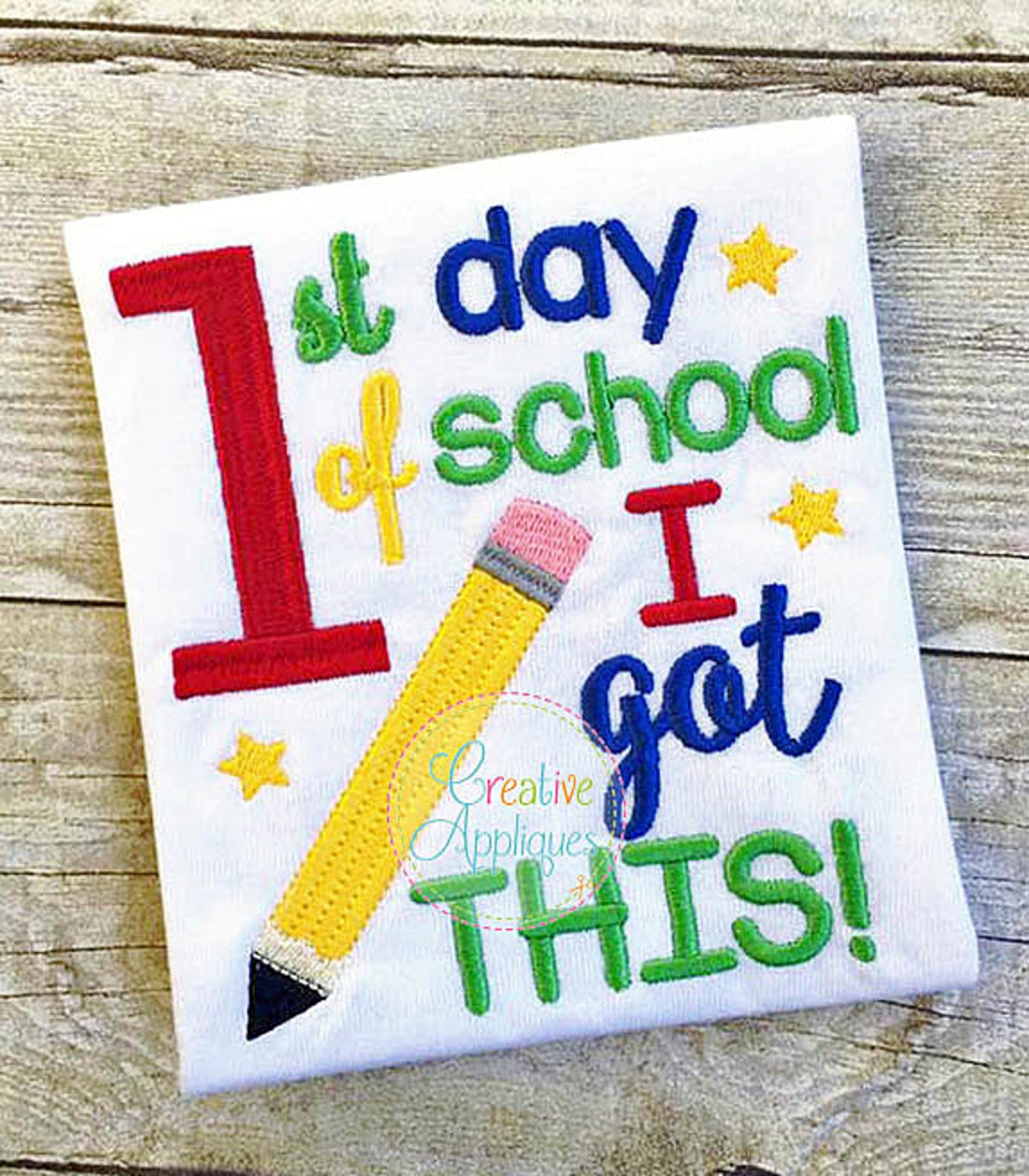1st Day of School Digital Machine Embroidery Applique Design 4 | Etsy