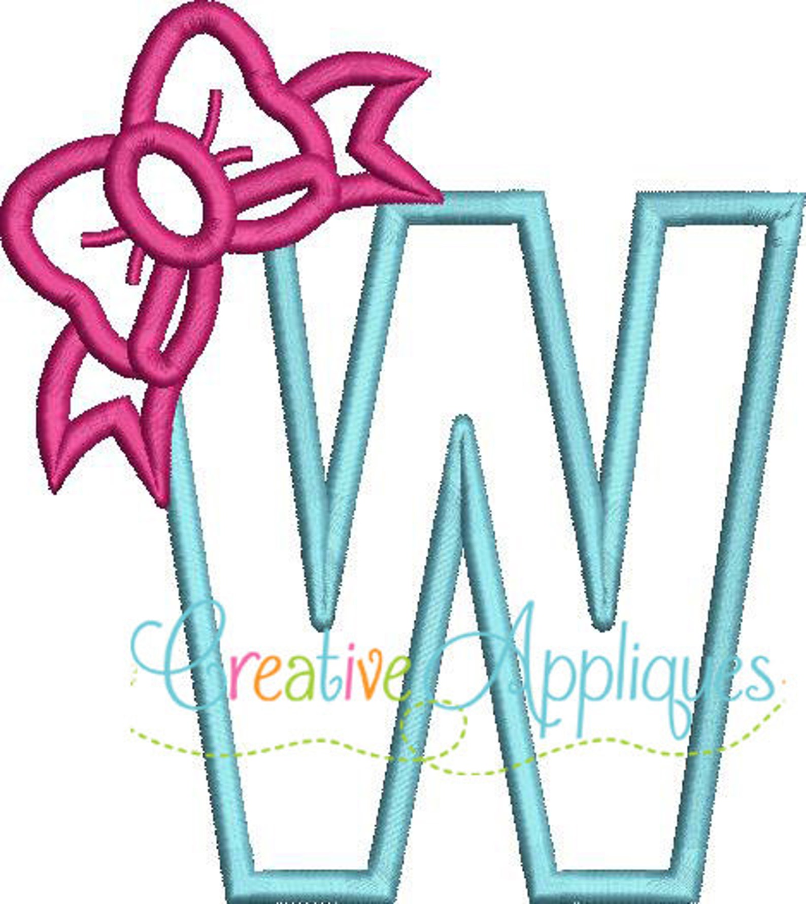 W Bow Letter W Applique Machine Embroidery Design 4 Sizes Bow - Etsy
