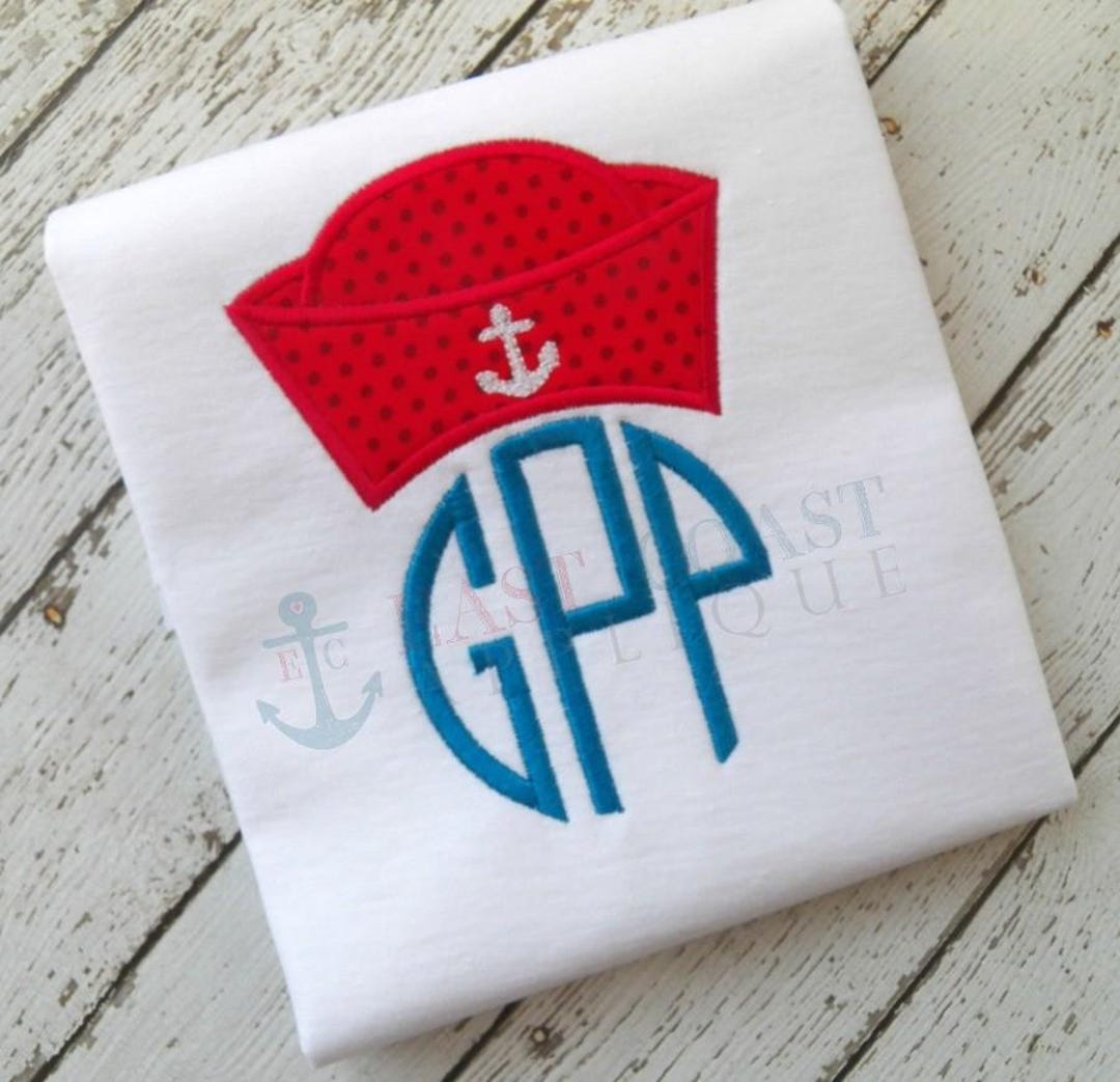Sailor Hat Applique Design, Machine Embroidery, Embroidery Design ...
