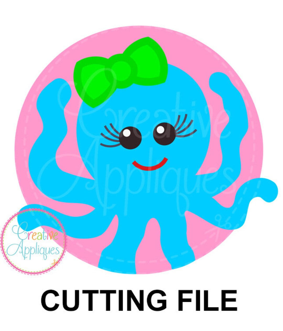 Girl Octopus Circle SVG Cutting File, Octopus Cut File, Octopus Cutting ...