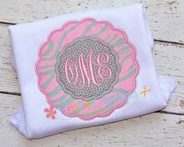 Double Scallop Monogram Frame Digital Machine Embroidery - Etsy