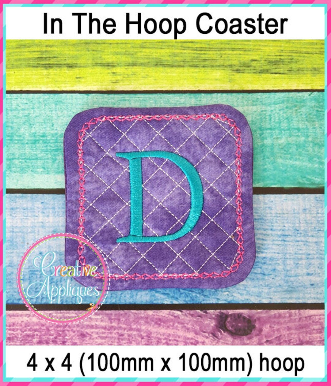Alphabet Letters Coaster in the Hoop Machine Embroidery Design, 4x4 ...