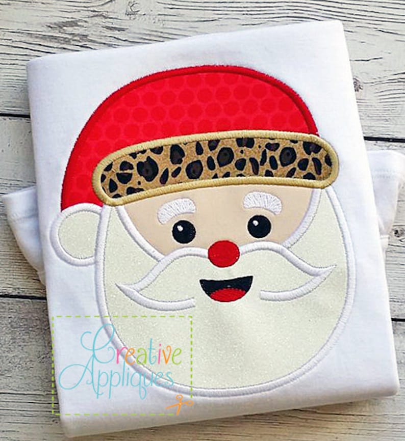Santa Applique Digital Machine Embroidery Design 4 Sizes - Etsy
