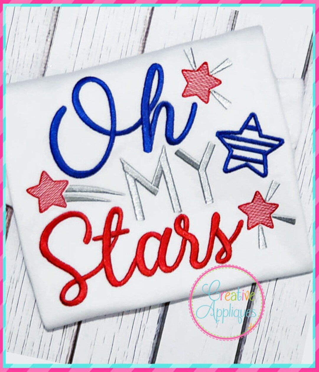 Oh My Stars Digital Machine Embroidery Design 5 Sizes, Patriotic ...