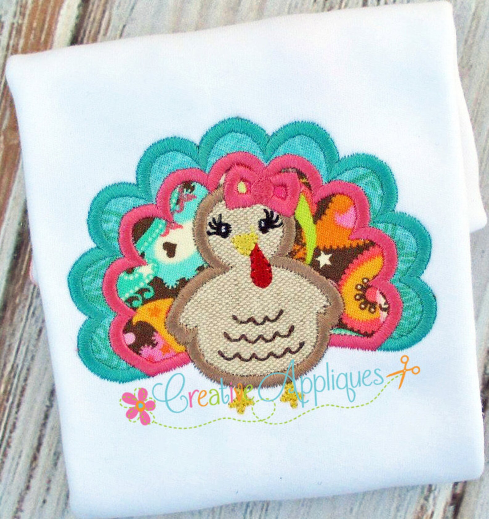 Turkey Girl Princess Diva Monogram Applique Digital Machine - Etsy