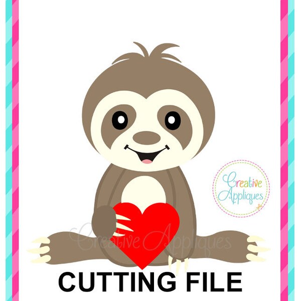 Sloth Valentine Svg - Etsy