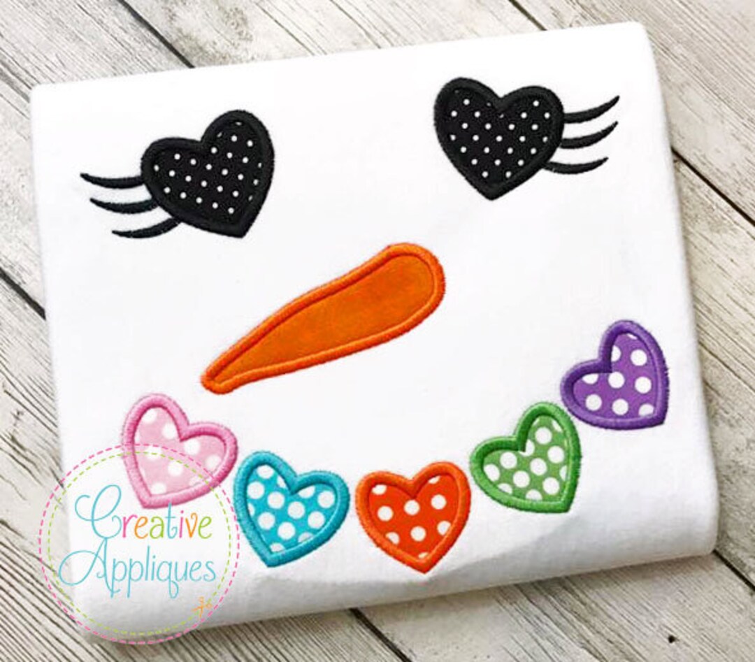 Snow Girl Face Applique Digital Machine Embroidery Design 4 Size ...