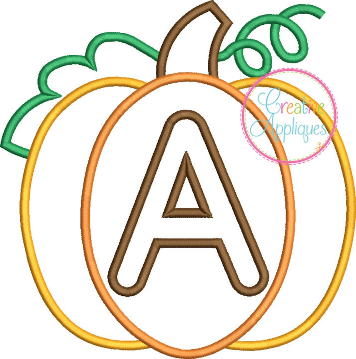 Pumpkin Alphabet Letter Set A-Z Applique Machine Embroidery Design 4 ...