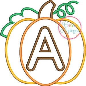 Pumpkin Alphabet Letter Set A-Z Applique Machine Embroidery Design 4 ...