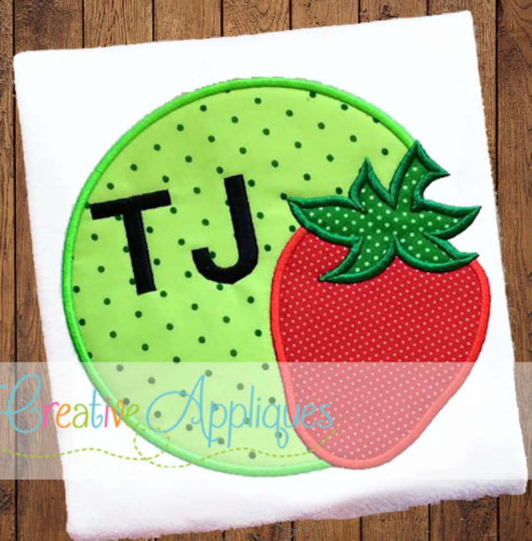 Strawberry Circle Digital Machine Embroidery Applique Design 4 Sizes - Etsy