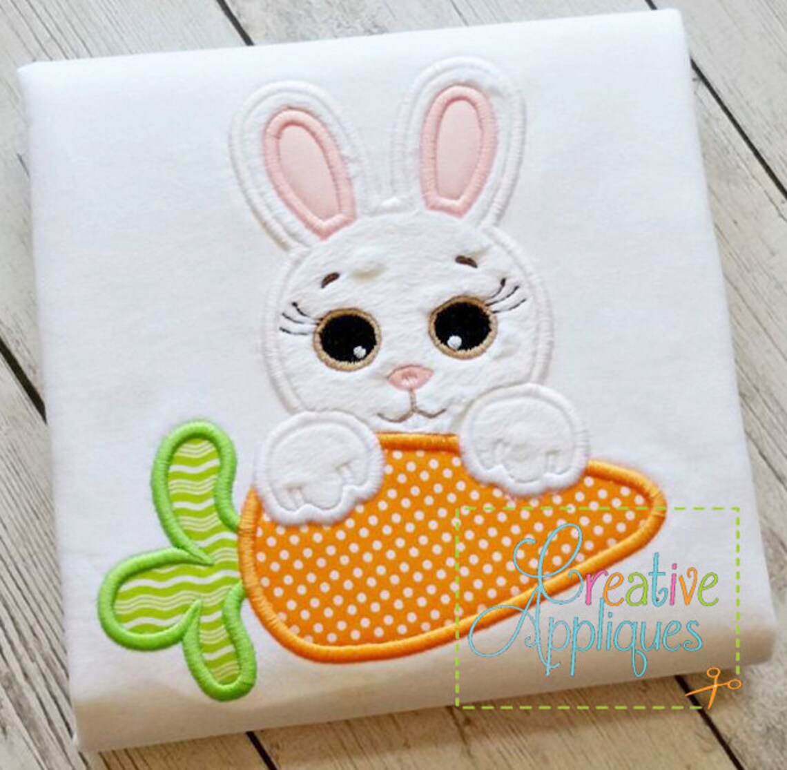 Girl Bunny Rabbit Carrot Easter Applique Machine Embroidery - Etsy