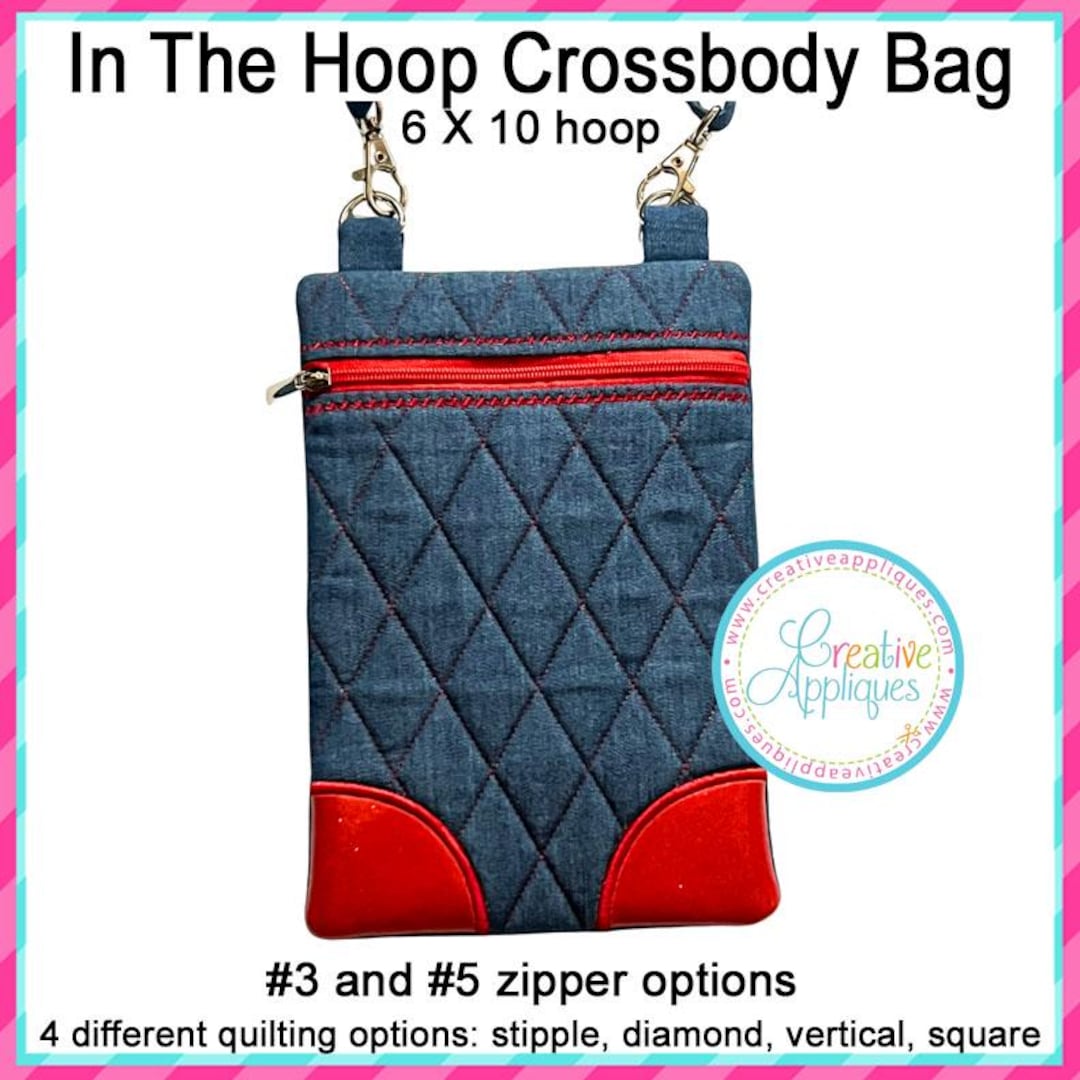 Crossbody Bag in the Hoop Design 6x10, Machine Embroidery Design, in ...
