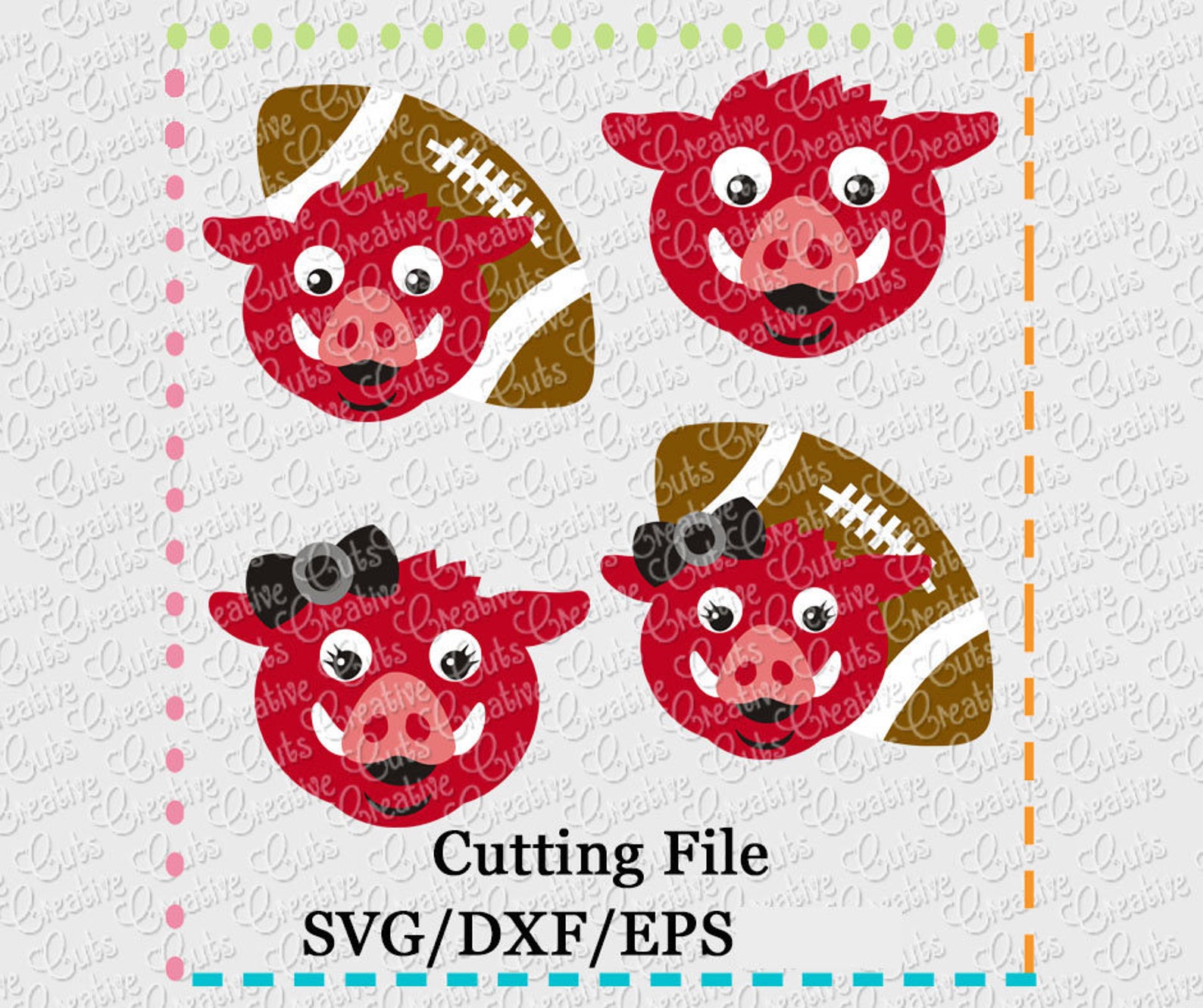 EXCLUSIVE SVG Eps DXF Cutting File Hog Football Svg Mascot | Etsy