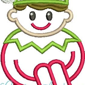 Sitting Elf Applique Digital Machine Embroidery Design 5 Sizes, Elf ...