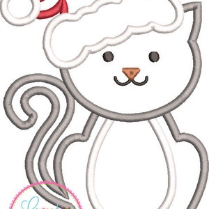 Santa Cat Digital Machine Embroidery Design 4 Sizes, Santa Cat ...