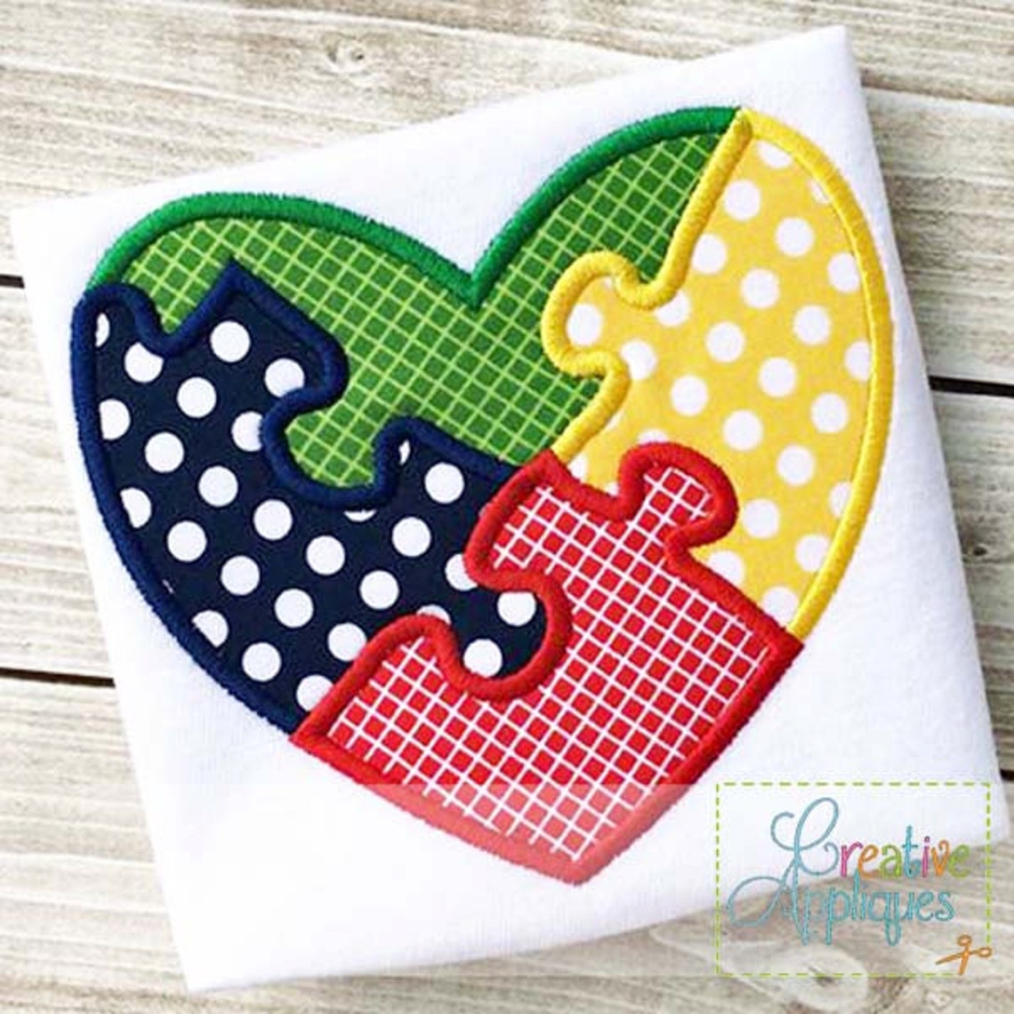 Autism Heart Awareness Support Digital Machine Embroidery - Etsy