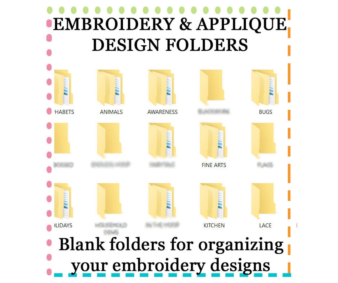 PC Empty Embroidery Machine Computer File Folders to Organize Your ...