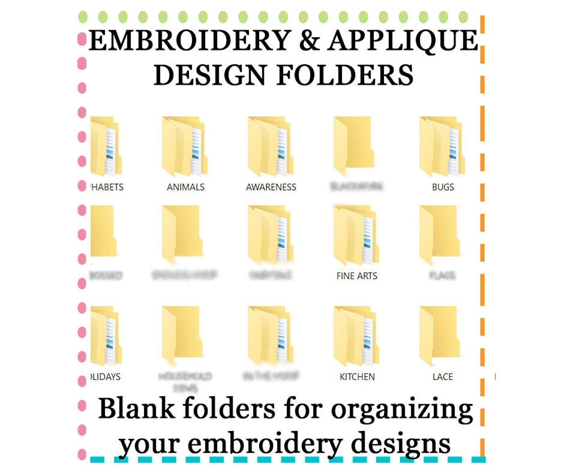 PC Empty Embroidery Machine Computer File Folders to Organize Your ...