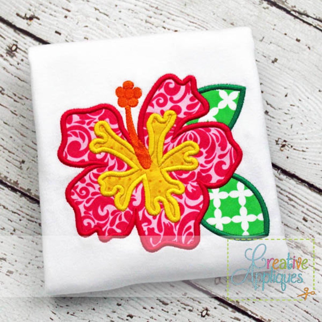 Hibiscus Flower Digital Machine Embroidery Applique Design 4 Sizes - Etsy