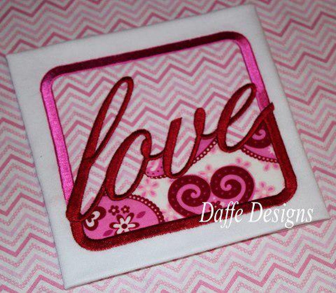 Love Duo Patch Applique Design, Machine Embroidery Design, Applique ...