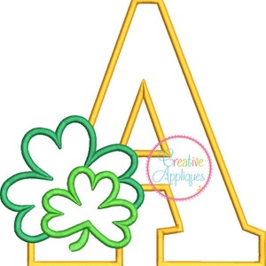 Shamrock Clover Alphabet Letter Set A-Z + Number 0-9 Applique Machine ...