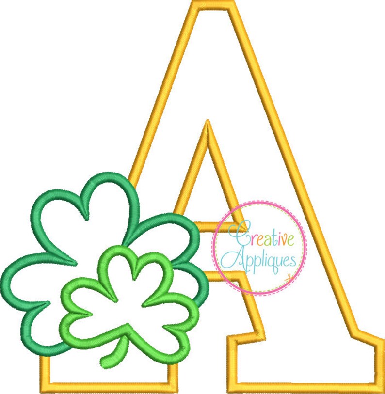 Shamrock Clover Alphabet Letter Set A-Z Number 0-9 Applique - Etsy