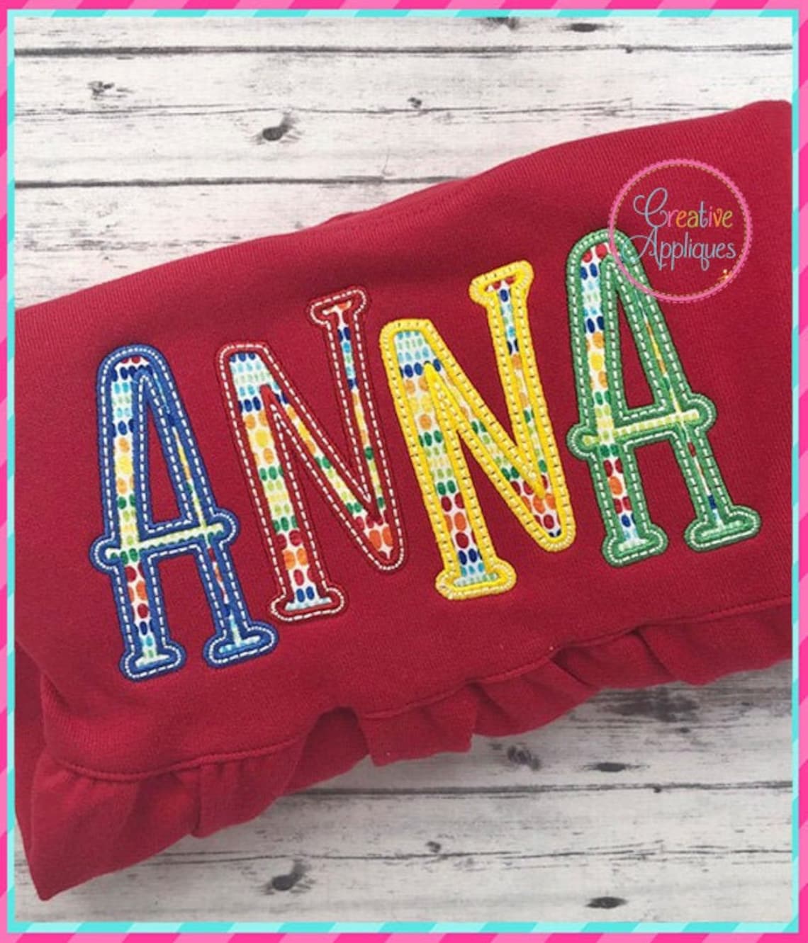 5 Sizes Farmhouse Lemonade Applique Embroidery Alphabet Font Digital ...