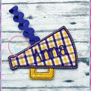 Megaphone Tag Label in the Hoop Applique Machine Embroidery Design ...