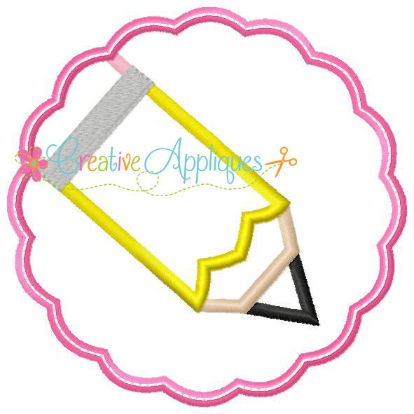 Pencil Scallop Digital Machine Embroidery Applique Design 4 | Etsy